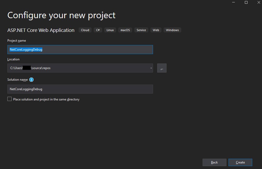 Logging Net Core App to Debug window – Dmitri Galejev